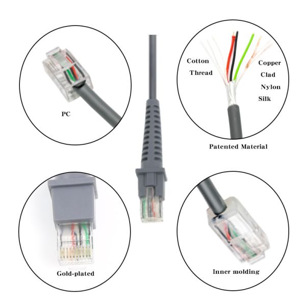Quality 2m Straight Ps2 Keyboard Cable For Datalogic GD4310 QW2120 Barcode Scanner for sale