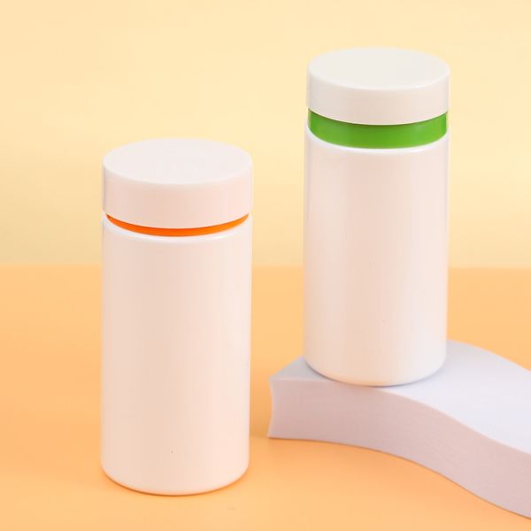 Quality White Vitamin Pill Bottle Funnel Design Pet Plastic Packaging for sale