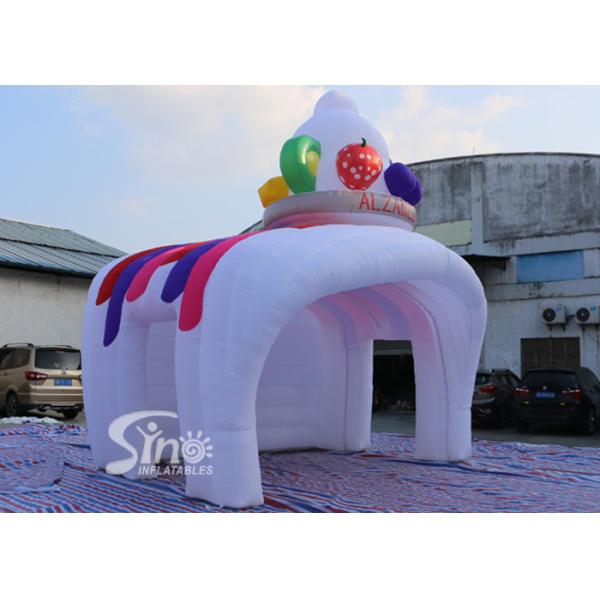 Quality Custom inflatable ice cream kiosk stand both tent with LED light cover for for sale