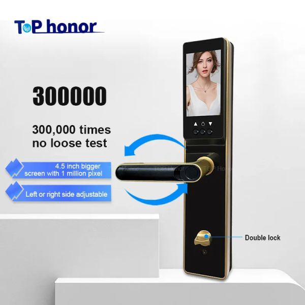 Quality Tuya Peephole Digital Apartment Smart Door Lock Fingerprint Card Code Access for sale