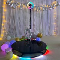 Quality Black 360 Portable Photo Booth Stand Automatic 1.9m Height Adjustable Speed for sale