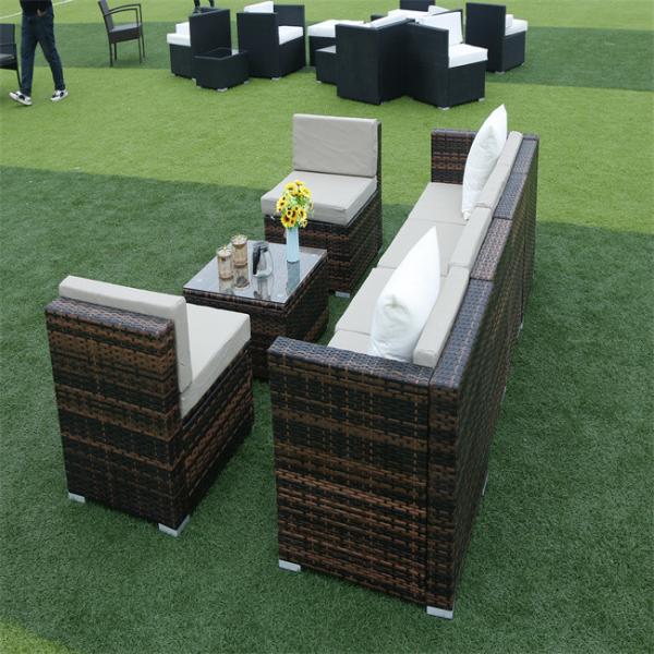 Quality Outdoor Indoor PE Rattan Sofa With Side Sofa , Middle Sofa , Ottoman , Coffee for sale