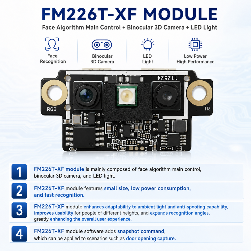 Quality JP-FM226 AI Face Recognition Camera Module Service voltage 4.5V~9V for sale