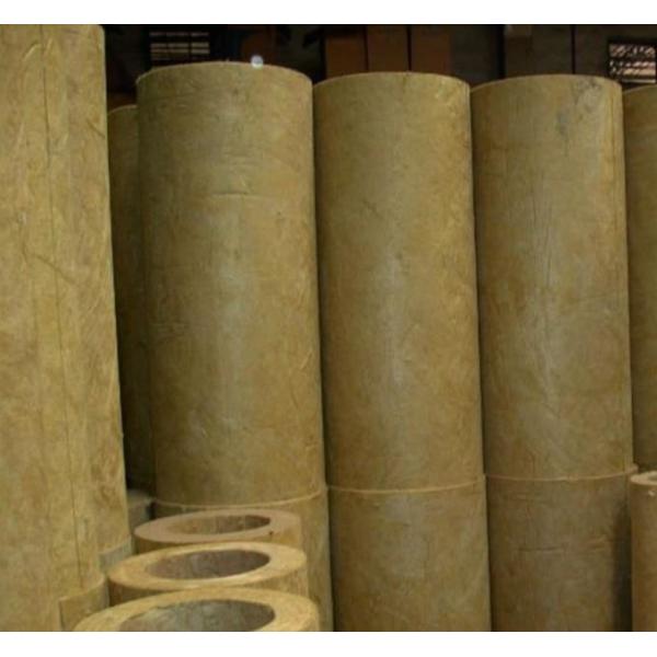 Quality Hydrophobic Fireproof Rockwool Heat Insulation Round Tube 80-120kg/m3 for sale