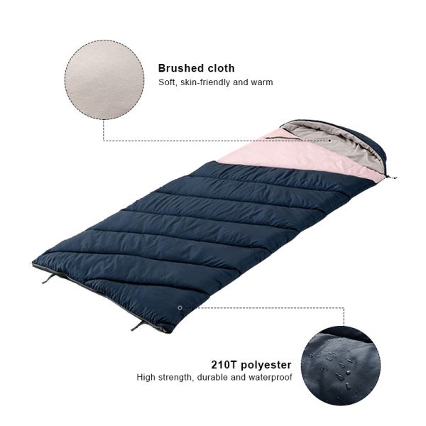 Quality Extra Wide Envelope Style Winter Sleeping Bags Sleeping Bag Pad With Pillow for sale