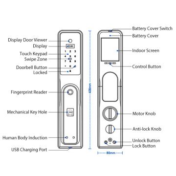Quality Face/Fingerprint/Palm and Password IC Card Smart Door Lock with TUYA WIFI/TT for sale