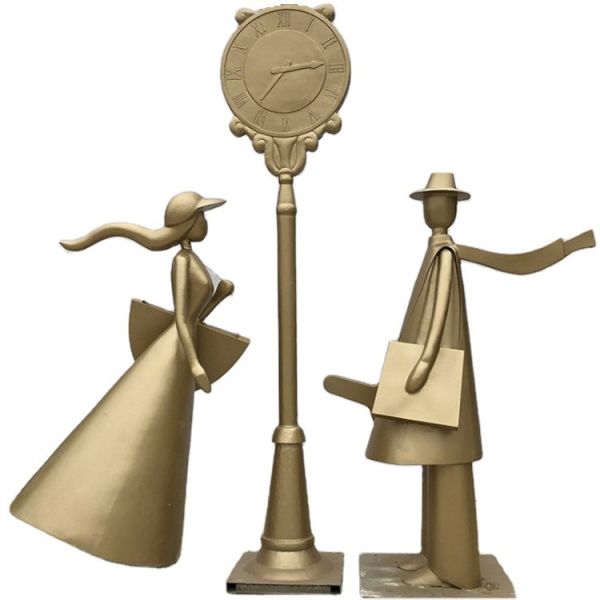 Quality Brass Abstract Loving Couple Figurines 185cm Bronze Lovers Statue for sale