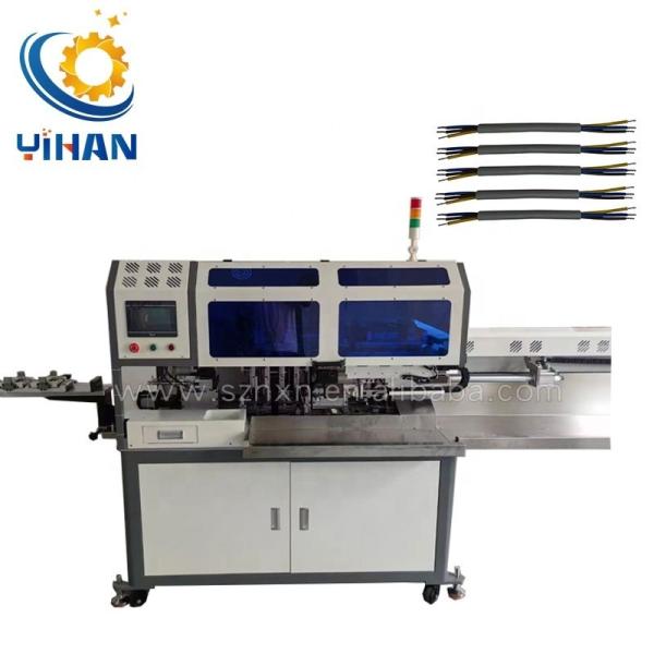 Quality Double Head Round Sheath Multi-Core Wire Cutting Stripping Twisting Dipping Tinning Machine for sale