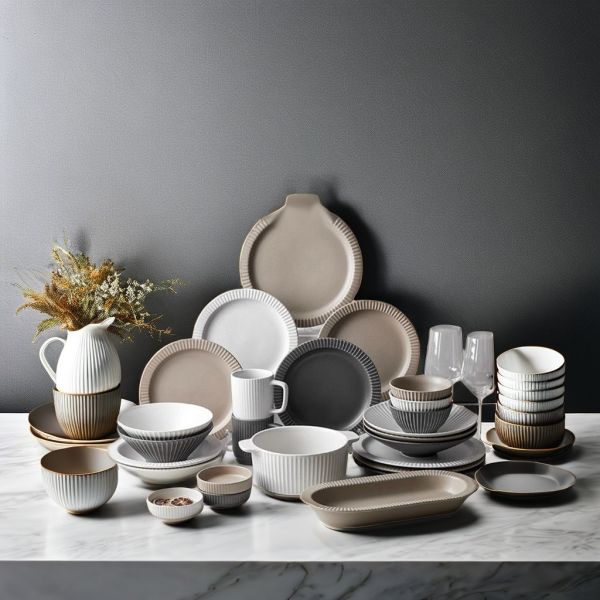 Quality Relief Pattern Disposable Matte Glaze Plates Nordic-Inspired Modern Ceramic for sale