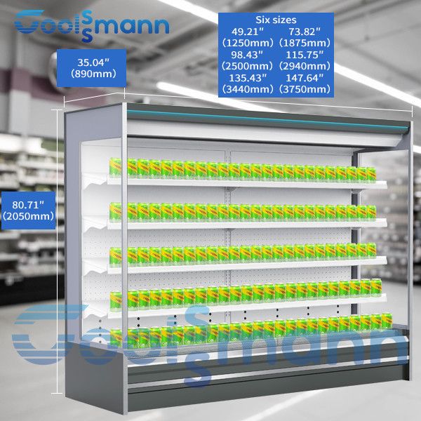 Quality Drink Display Multideck Open Chiller With Night Curtain Showcase Refrigerator for sale