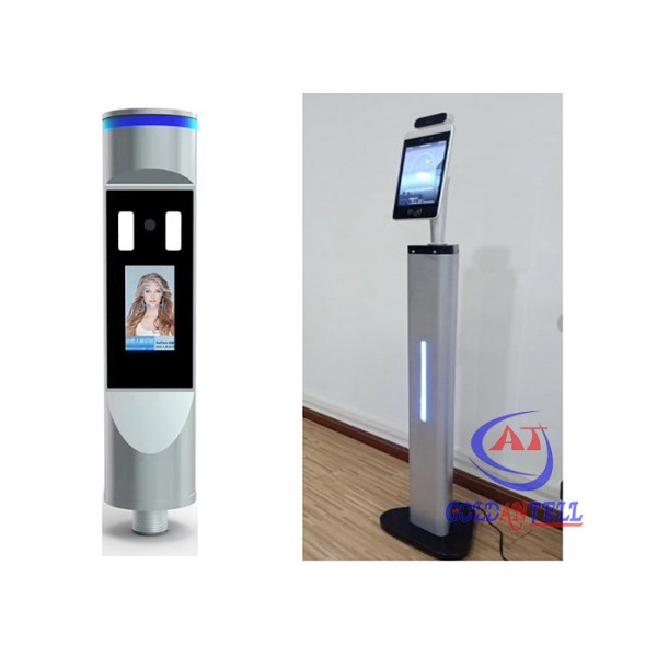 Quality Body Temperature Measuring Facial Recognition Turnstile With 3d Camera Digital Touchless Biometrics Time Attendance for sale