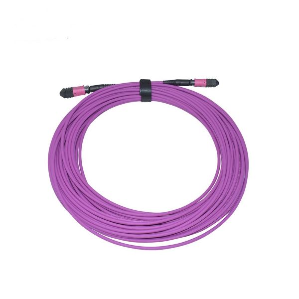 Quality MPO To MPO Female Fiber Optic Patch Cable OM4 50 / 125um LSZH Multimode for sale