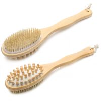 Quality Long Handle Bath Shower Brush Double Sided Dry Remove Cells Spa Massage for sale