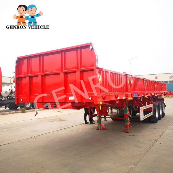 Quality 30 - 40 Tons Capacity Drop Side Semi Trailer Drop Side Dump Trailer for sale