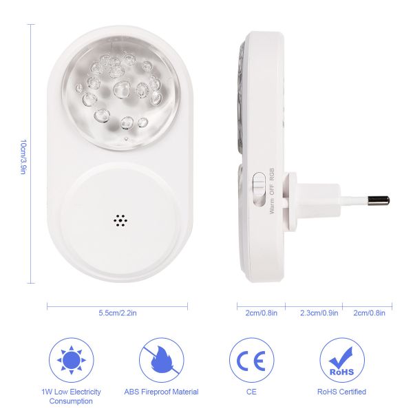 Quality 2pcs Rgb Atmosphere Mini Led Light 100mm Colorful Night Light for sale