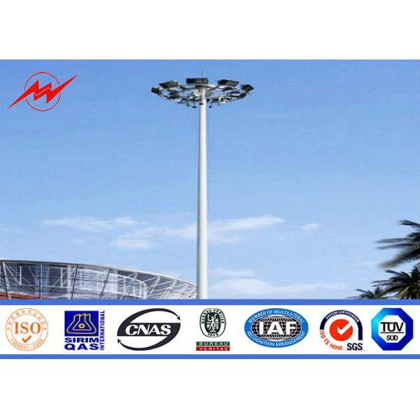 Quality 28m Q345 Customized Galvanized High Mast Pole With Lifting Systems for sale