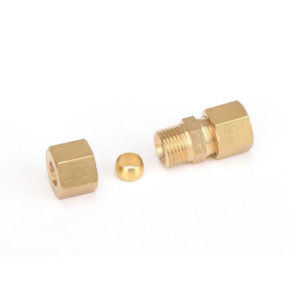 Quality Compression Tube Pipe Fitting Brass Straight Coupling OD Connector for sale