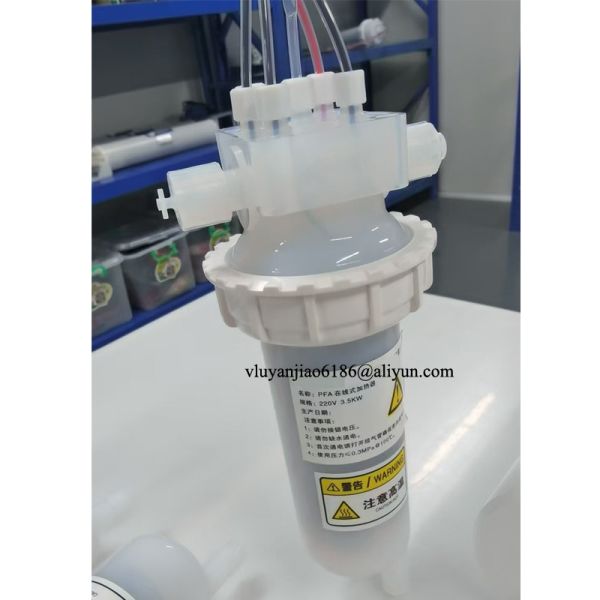 Quality Semiconductor Chemical Inline PFA Fluid Heater Fast Response 220V 3.5KW for sale