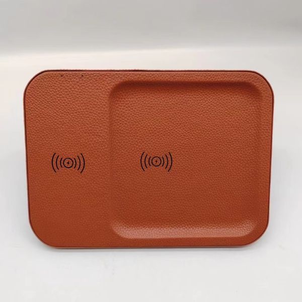 Quality GOOD-LOOKING Leather wireless charging tray-Make your brand ubiquitous for sale