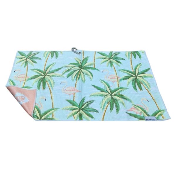 Quality OEM ODM Waffle Weave Printed Microfiber Golf Towel Custom Logo for sale