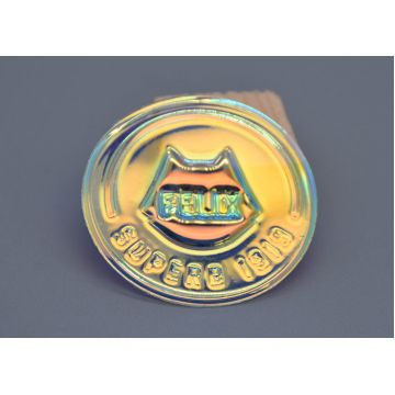 Quality Transparent Rainbow Apparel Patch Custom Embossed 3D Logo PVC Film Material for sale
