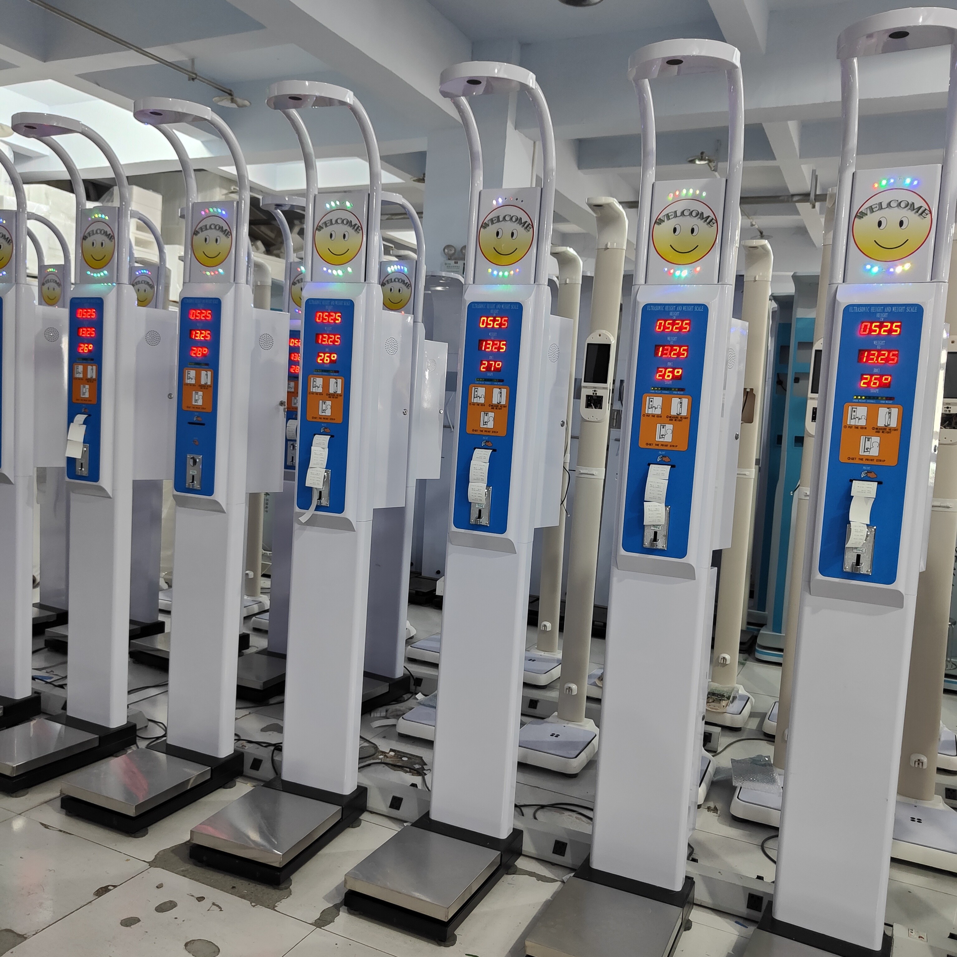 Quality Durable Coin Operated Body Height Weight BMI Machine Weighing Scale with OBM for sale