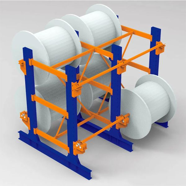 Quality Cantilever Racking Roll Drum Storage Cable Reel Rack Steel Coil Roll Rack for sale