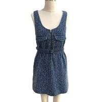 Quality Textured Tweed Knit Fabric Denim Dress For A Modern Elegant Look for sale