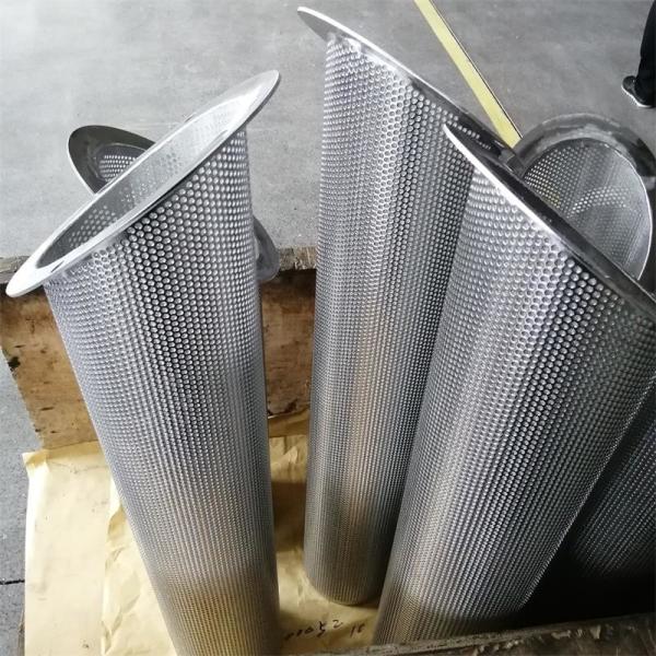 Quality 304 Stainless Steel Mesh Basket With Punched Sheet Water Treatment Filter Element for sale