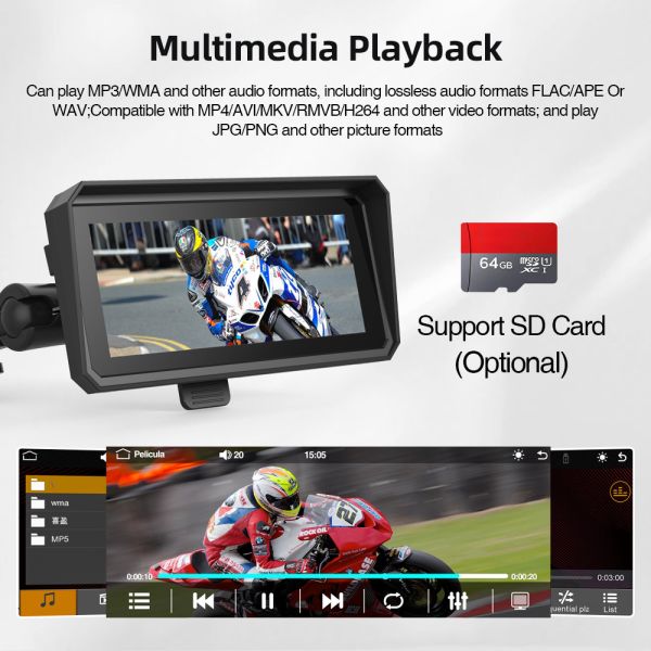 Quality 6.3" Touch Screen Motorcycle Navigator Detachable BT WIFI DVR TPMS Quick for sale