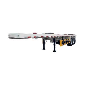Quality 100T Maximum Load Capacity Steel Material Flatbed Semi-Trailer for Container for sale