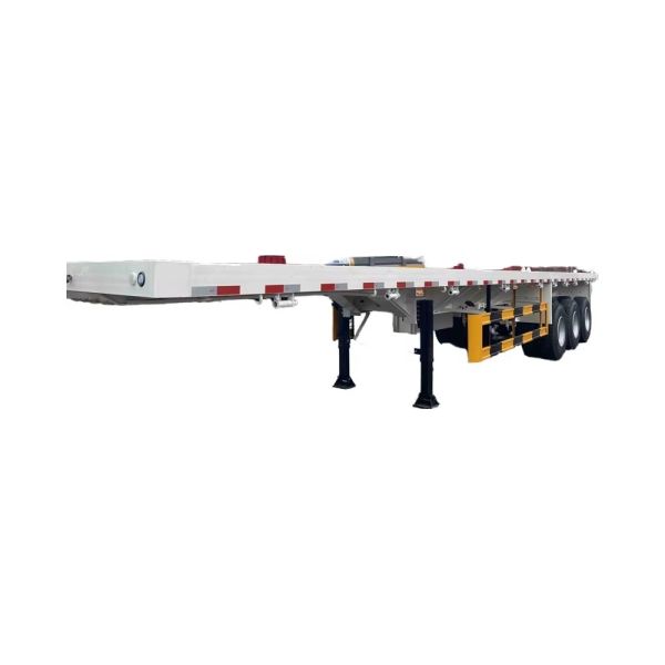 Quality 100T Maximum Load Capacity Steel Material Flatbed Semi-Trailer for Container for sale