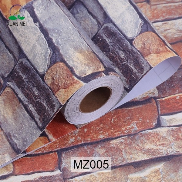Quality 3D Brick PVC Self Adhesive Wallpaper Rolls for Stone Wall for sale