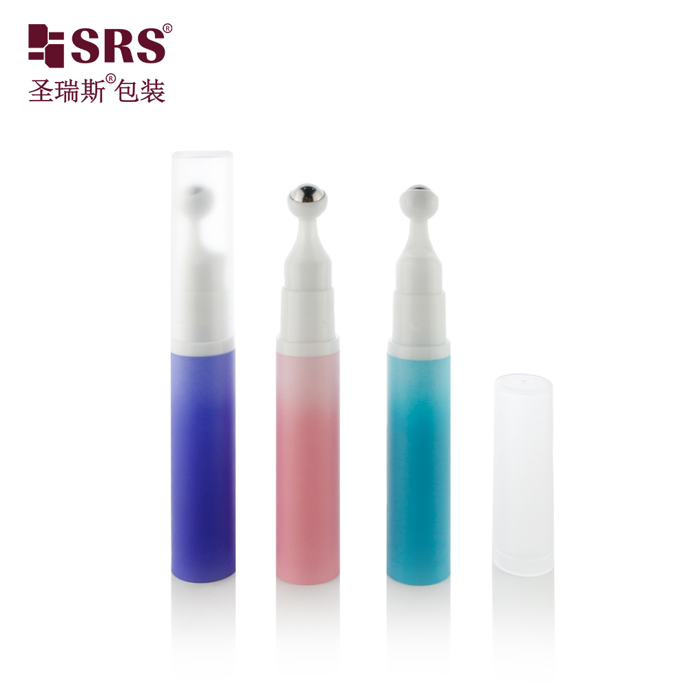 Quality A0031 5ml 10ml 12ml 15ml AS PP Airless Roller Steel Ball Bottle For Serum Gel for sale