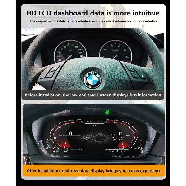 Quality Viknav For BMW 5Series E60 E61 E63 E64 (2004-2009) 12.3 inch Digital Dashboard for sale