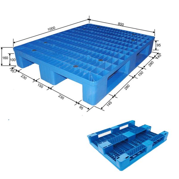 Quality Reversible HDPE Plastic Pallets 1000 X 800 Lightweight Nesting Pallet for sale