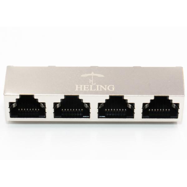 Quality 1 * N RJ45 Multiple Port Connectors , Right Angle Tab Up RJ45 Multiport for sale