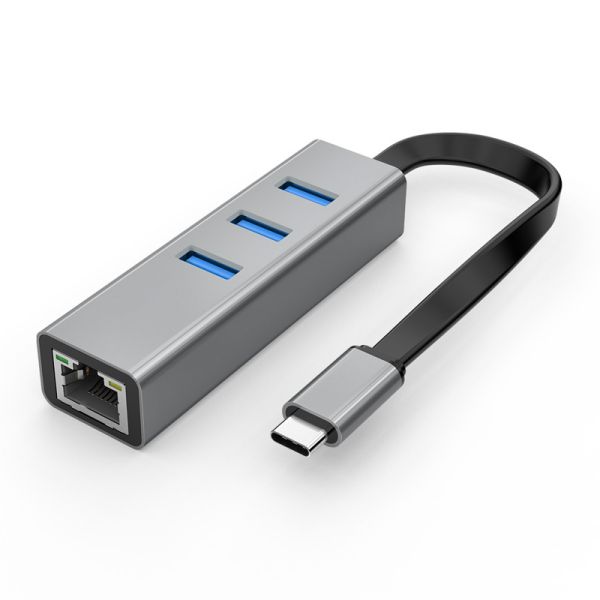 Quality Flexible USB C Cable Expansion Three USB A HUB And Gigabit Ethernet USB C Hub With Gigabit Ethernet Wholesale for sale
