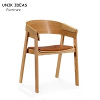 Quality 76cm Nature Wood Dining Chair Coffee Lounge Armrest 8.5kg for sale
