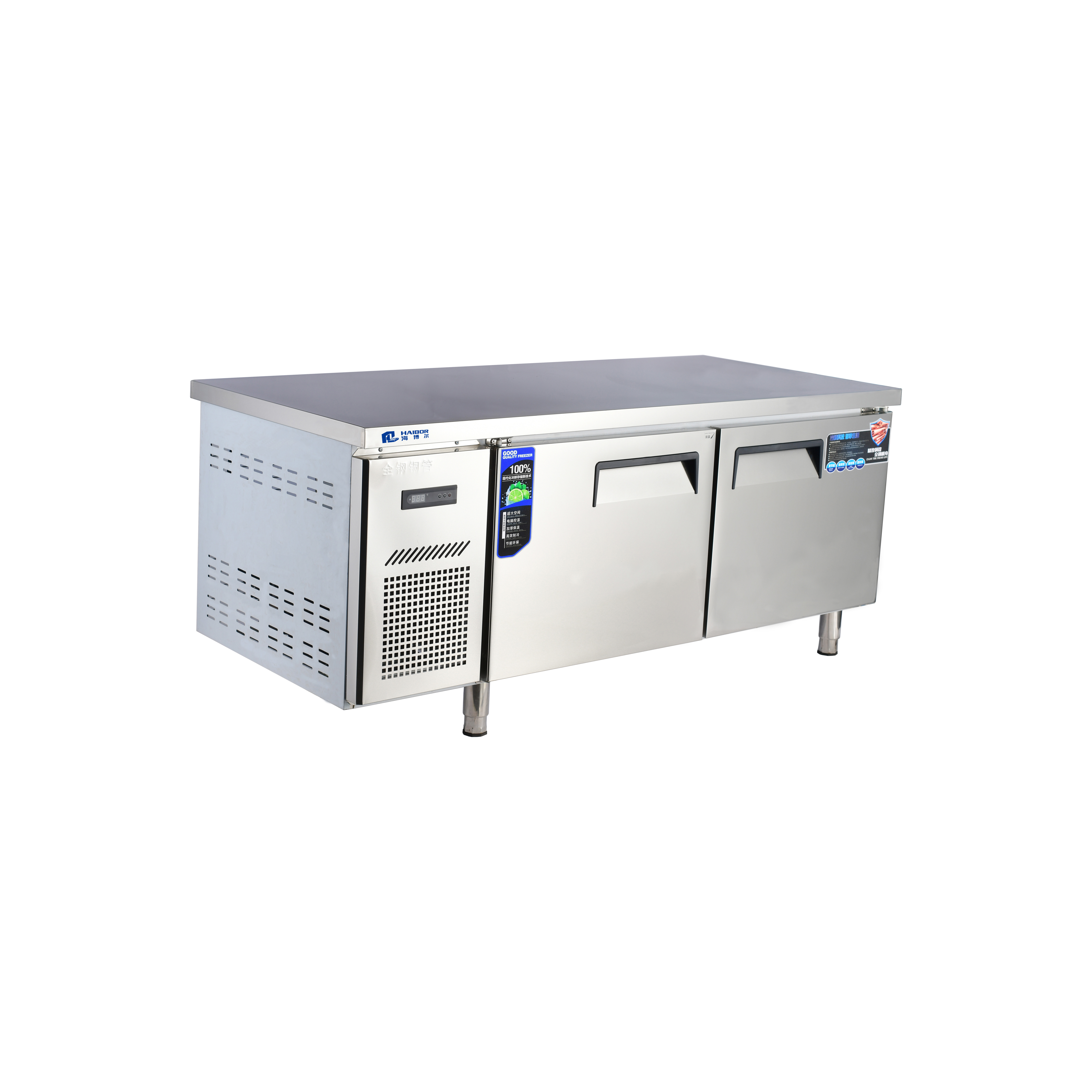 Quality Stainless Steel Undercounter Refrigerator Prep Table with Customizable Plug for sale