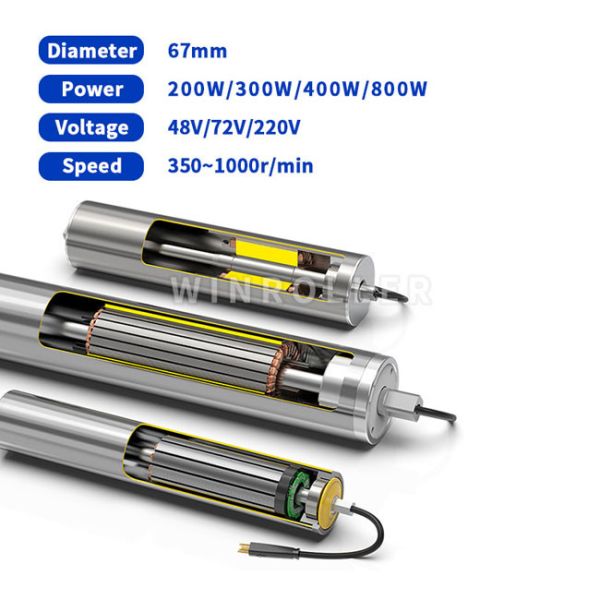 Quality Ф67 400W/800W Direct Drive Sorting Roller For Cross Belt Weighing Sorting System for sale