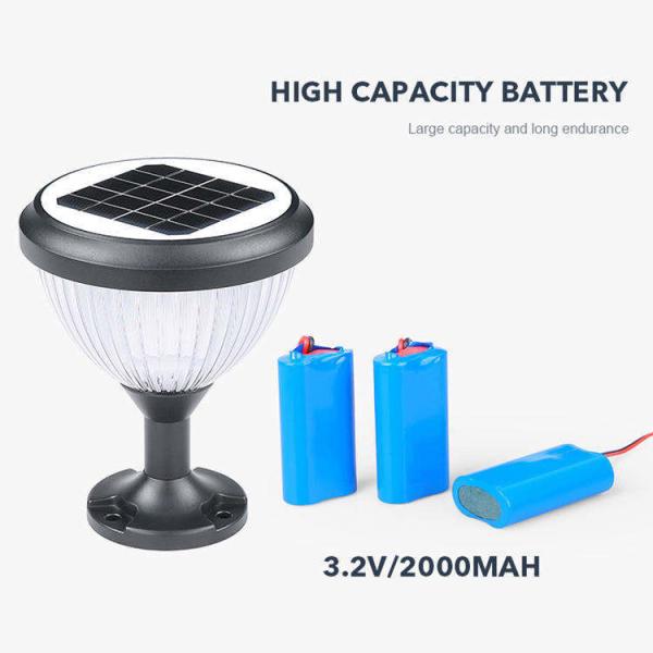 Quality Solar Energy Column Head Lamp for Outdoors Patio Pathway Landscape Illumination for sale