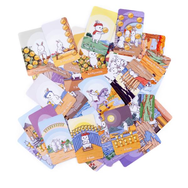 Quality Chubby Bun Rabbit Tarot Game Card Printing In Panton Colors for sale