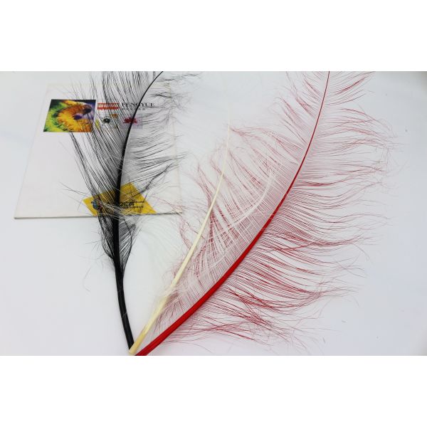 Quality Handmade Multi Colored Millinery Feather Burnt Ostrich Plumes Feather 50-55cm for sale
