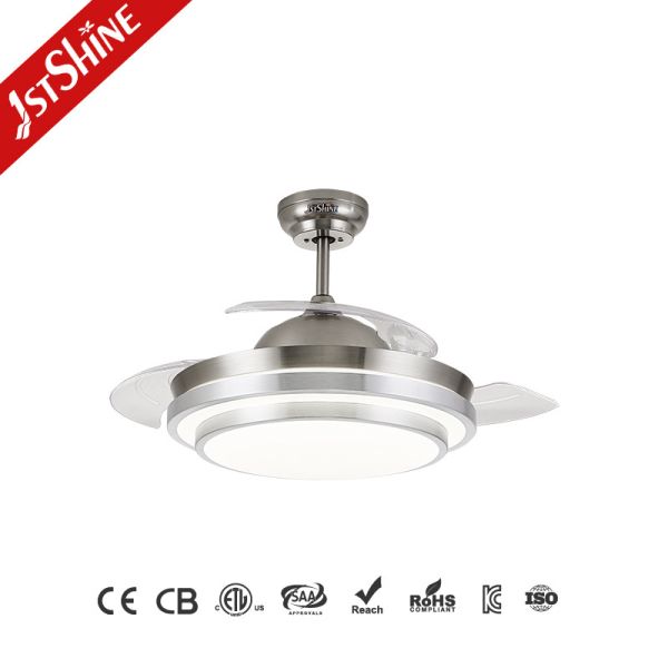 Quality 42" Retractable Ceiling Fan Light With Remote Control DC Motor for sale