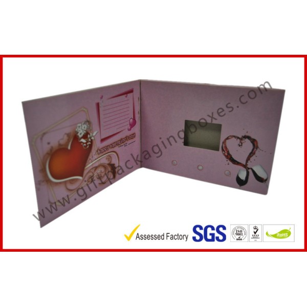 Quality Colorful Printed Card Paper Gift Packaging Boxes , Custom MP4 Greeting Card Gift for sale
