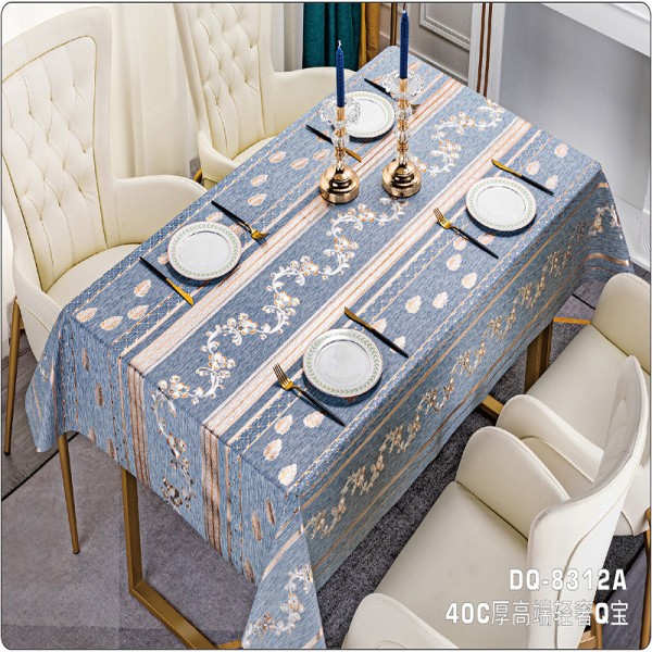 Quality Stain Resistant Tablecloth for Kitchen Table Cover Design PVC Rectangle for sale