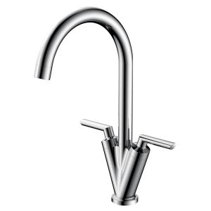Quality Double Handle Brass Kitchen Mixer Taps With Single Hole T81011 for sale