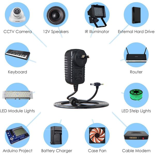 Quality 12V Dual DC Power Adapter 2.1mm 2.5mm AU Plug for sale