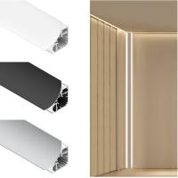 Quality Angle Shape LED Strip Aluminum Profile Anodizing Finish With PMMA Cover for sale